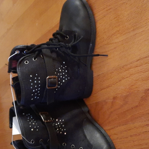 Piper | Shoes | New Sz 4 Rhinestone Black Tabby Boots Nwt | Poshmark